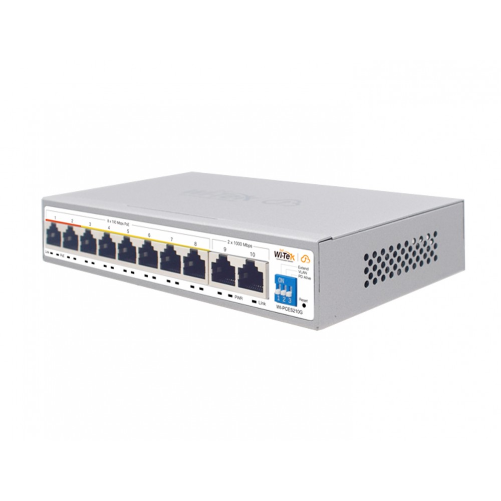 Switch 8GE PoE 250m Cloud WI-PCES210G Wi-Tek