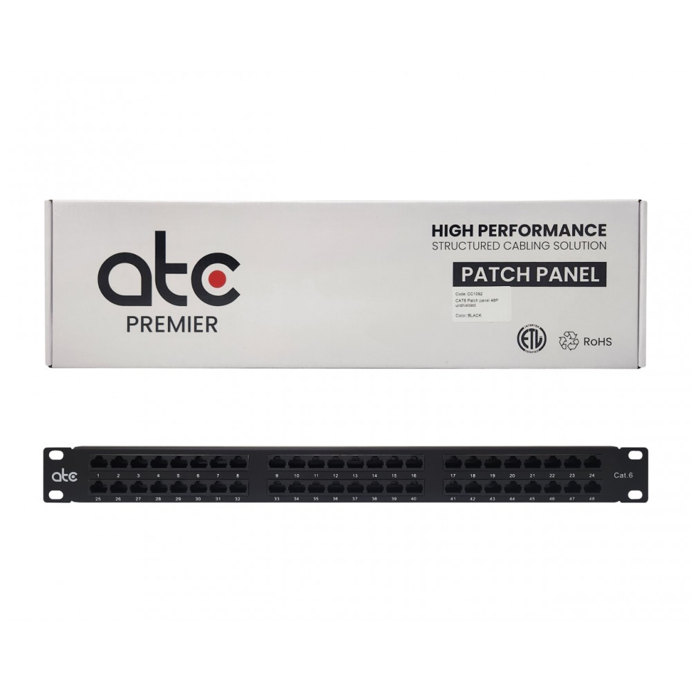 ATC PREMIER PATCH PANEL 48P CAT 6 ZPP6SU48N