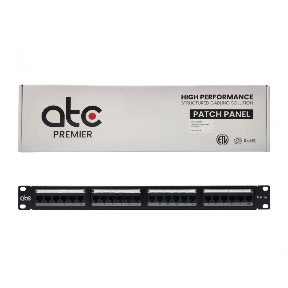 ATC PREMIER PATCH PANEL 24P CAT 5E